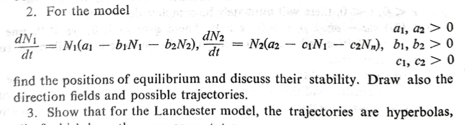 Solved For the model]>[0find the positions of equilibrium | Chegg.com
