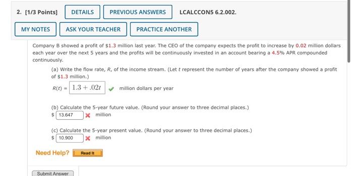 Solved Company B showed a profit of $1.3 million last year. | Chegg.com