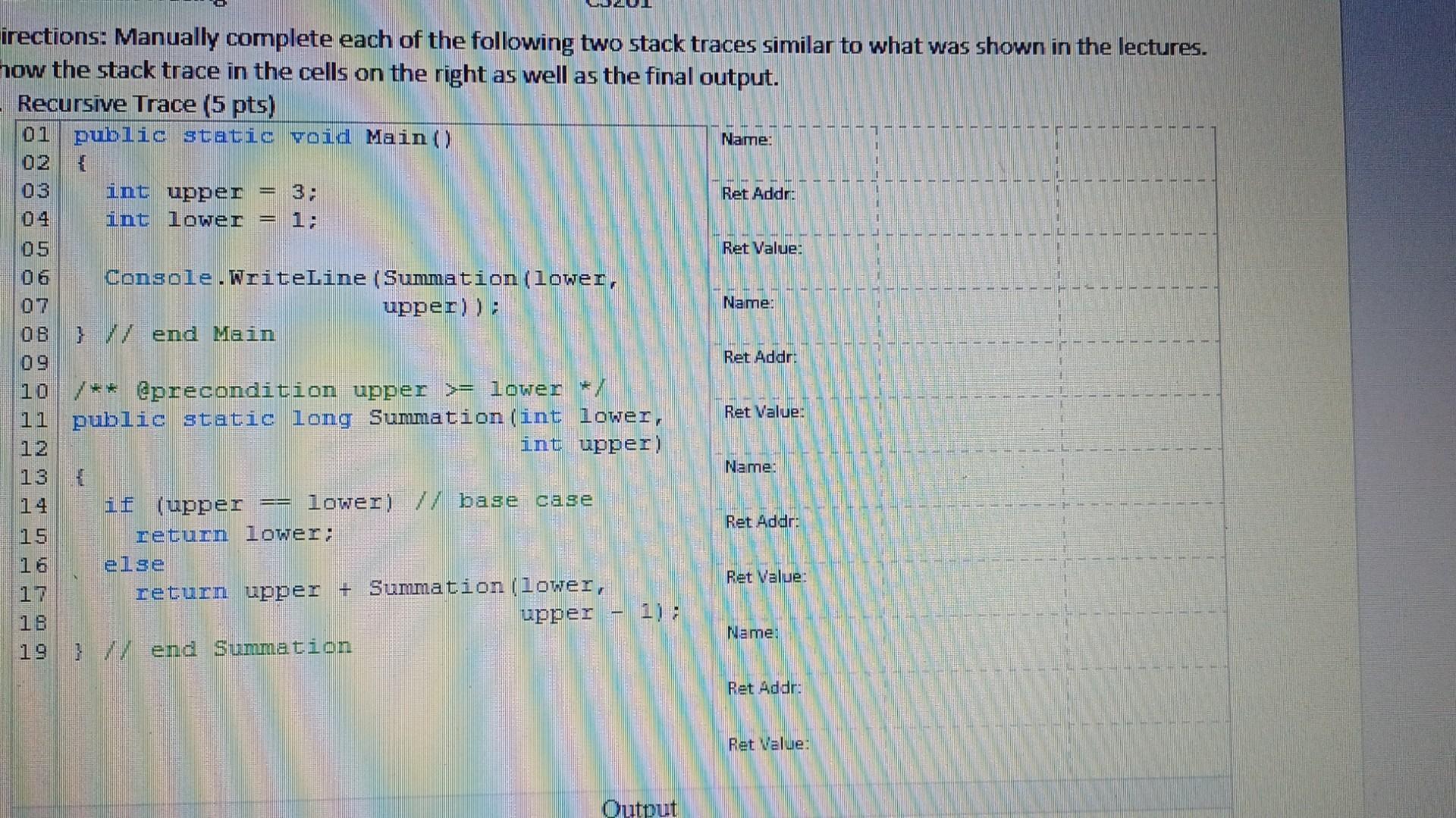 We are working on Stack Tracing. How do you Stack | Chegg.com
