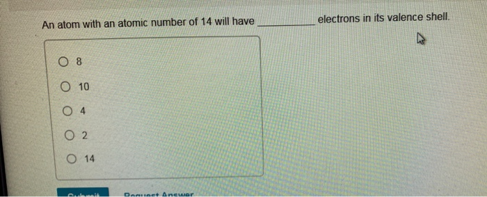 Solved An atom with an atomic number of 14 will have | Chegg.com