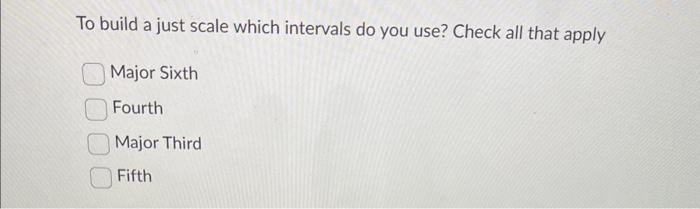 Question 1.10.5 points) To build a just scale which | Chegg.com