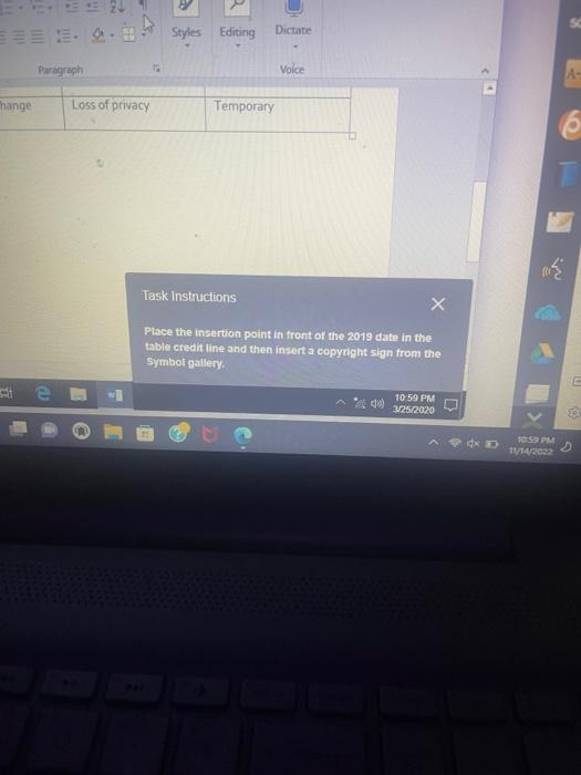 Task Instructions Place the insertion point in front | Chegg.com
