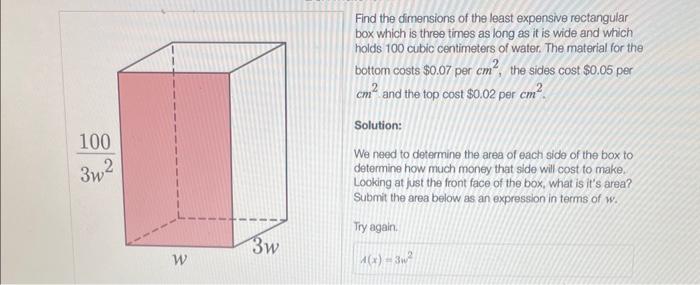 Solved Find the dimensions of the least expensive | Chegg.com