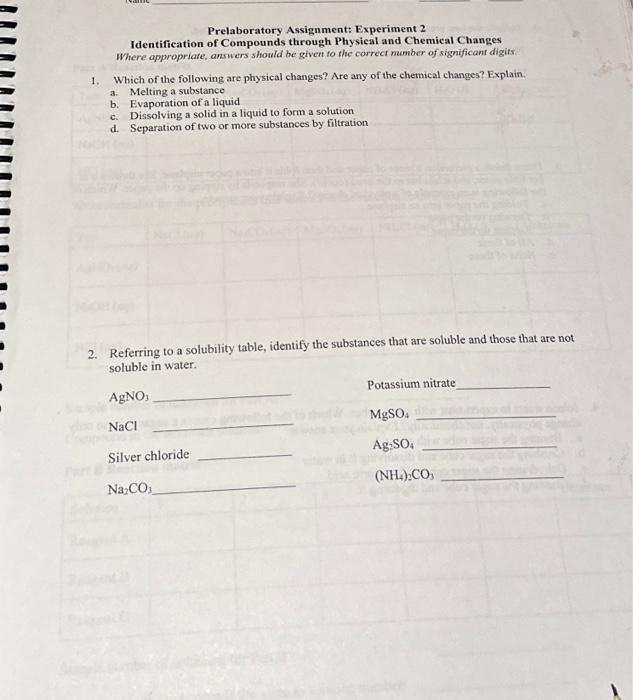 Solved 1. Prelaboratory Assignment: Experiment 2 | Chegg.com