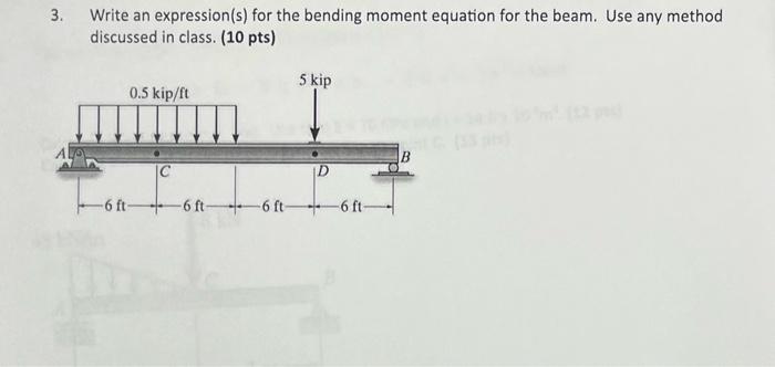 Solved Write an expression(s) for the bending moment | Chegg.com