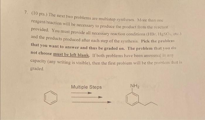 Solved 7. (10 pts.) The next two problems are multistep | Chegg.com