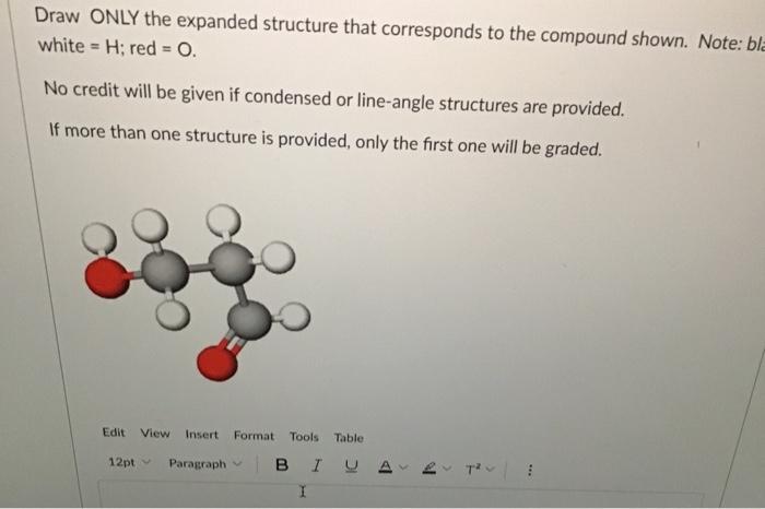 Solved Draw ONLY the expanded structure that corresponds to | Chegg.com