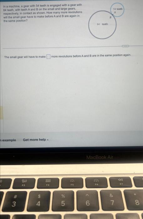 Solved In a machine, a gear with 54 teeth is engaged with a | Chegg.com