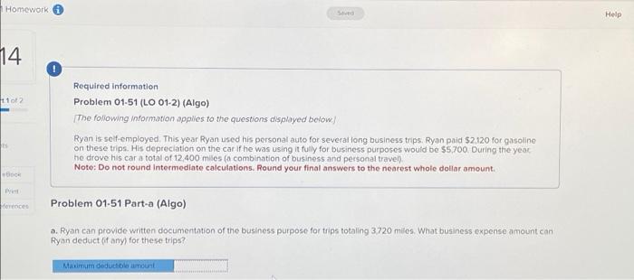 Solved 1 Homework i 14 t 1 of 2 ts eBook Print eferences ! | Chegg.com