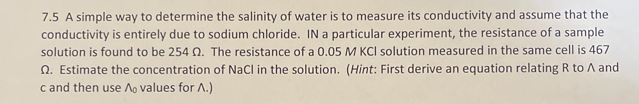 Solved by an EXPERT 7.5 ﻿A simple way to determine the salinity of water | Chegg.com