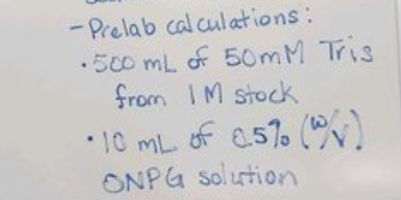 Prelab calculations:.500mL ﻿of 50mM ﻿Tris from I M | Chegg.com