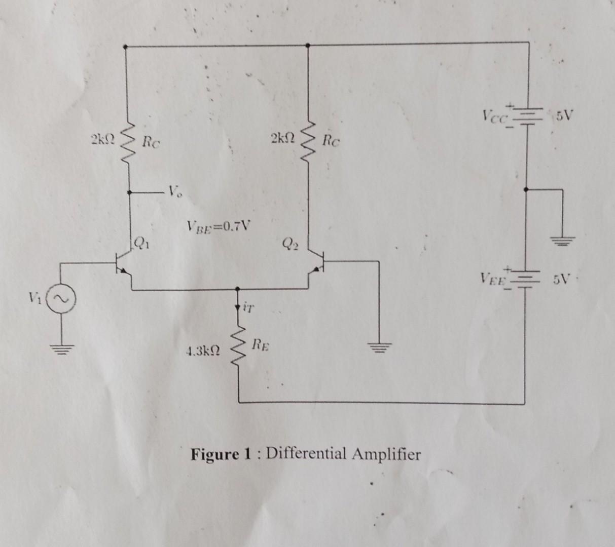 Solved 4. Apply 20mV peak-to-peak input signal for V1(t). | Chegg.com