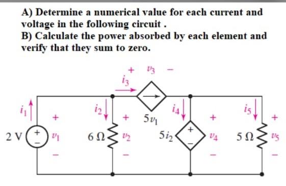 [Solved]: A) Determine a numerical value for each current a