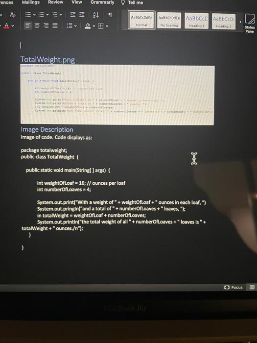 Solved Image Description Image of code. Code displays as: | Chegg.com