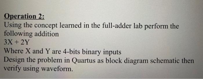 Solved Operation 2: Using the concept learned in the | Chegg.com
