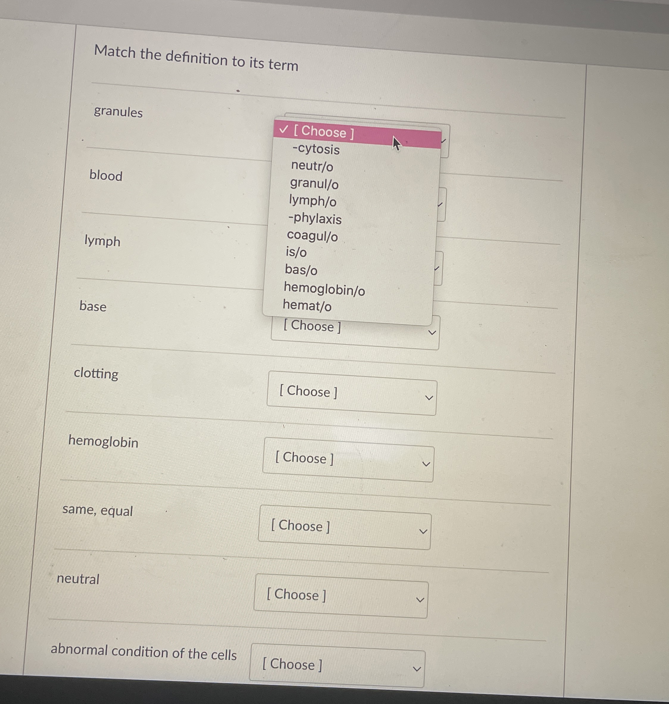 Solved Match the definition to its | Chegg.com