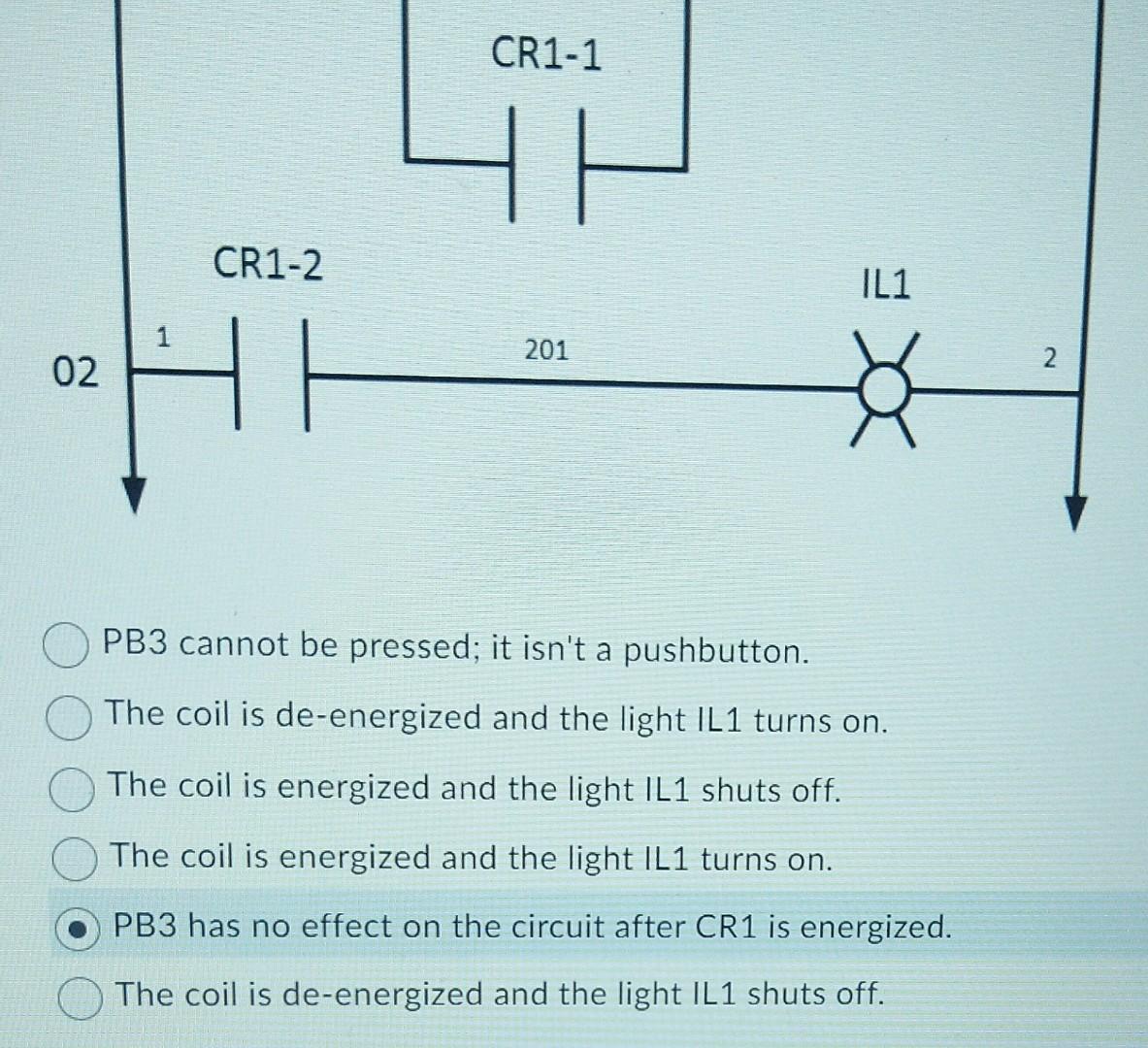 Solved Given that CR1 is energized in the circuit below, | Chegg.com