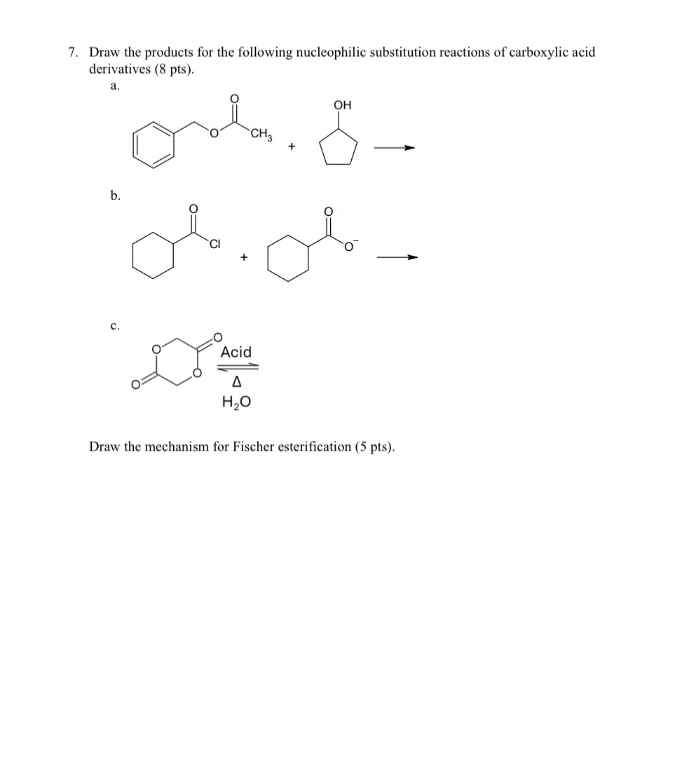 Solved Draw the products for the following nucleophilic | Chegg.com