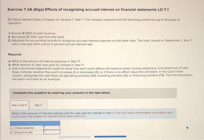 Solved Exercise 7-2A (Algo) Effects of recognizing accrued | Chegg.com