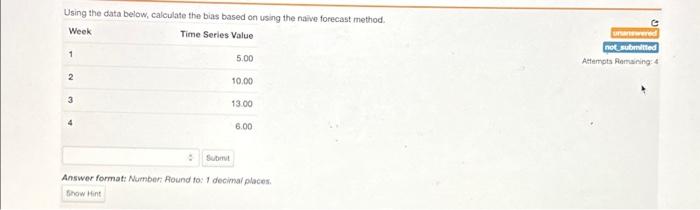 Solved Using the data below, calculate the bias based on | Chegg.com