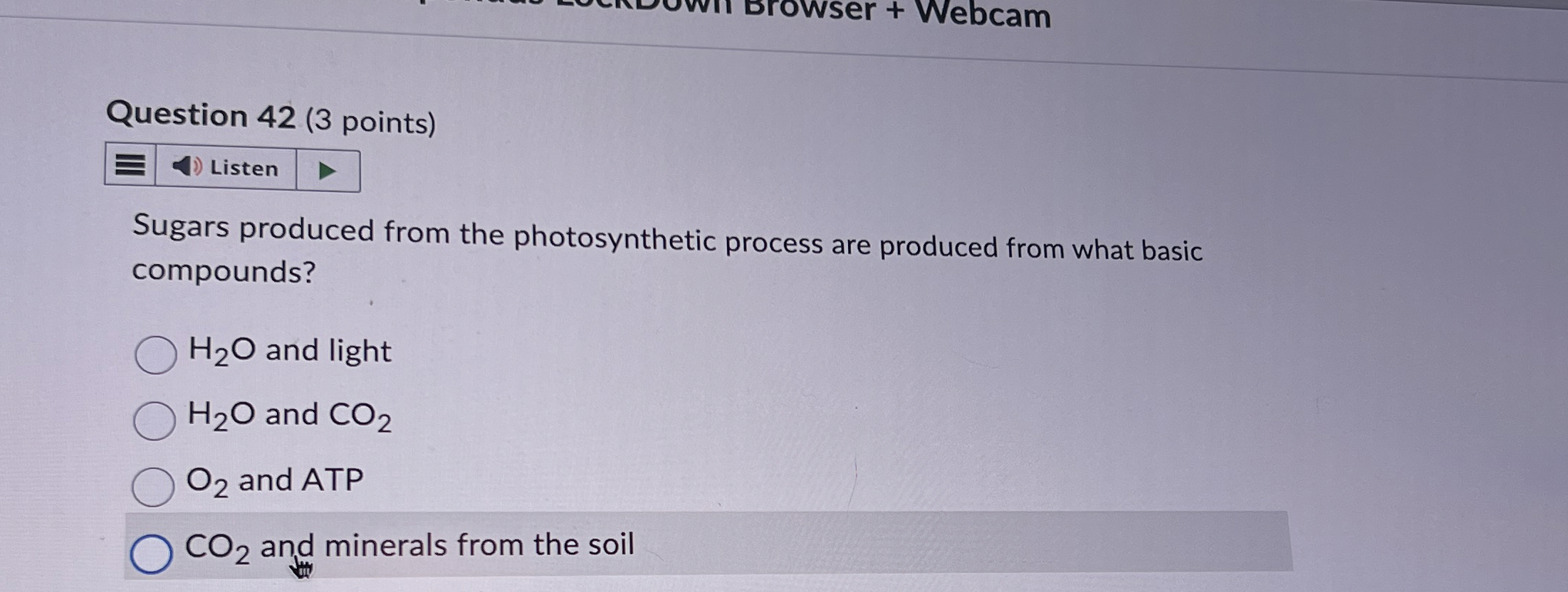Solved Question 42 (3 ﻿points)Sugars produced from the | Chegg.com