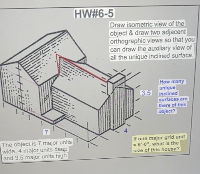 Solved Please Draw Auxiliary View for incline surface. | Chegg.com