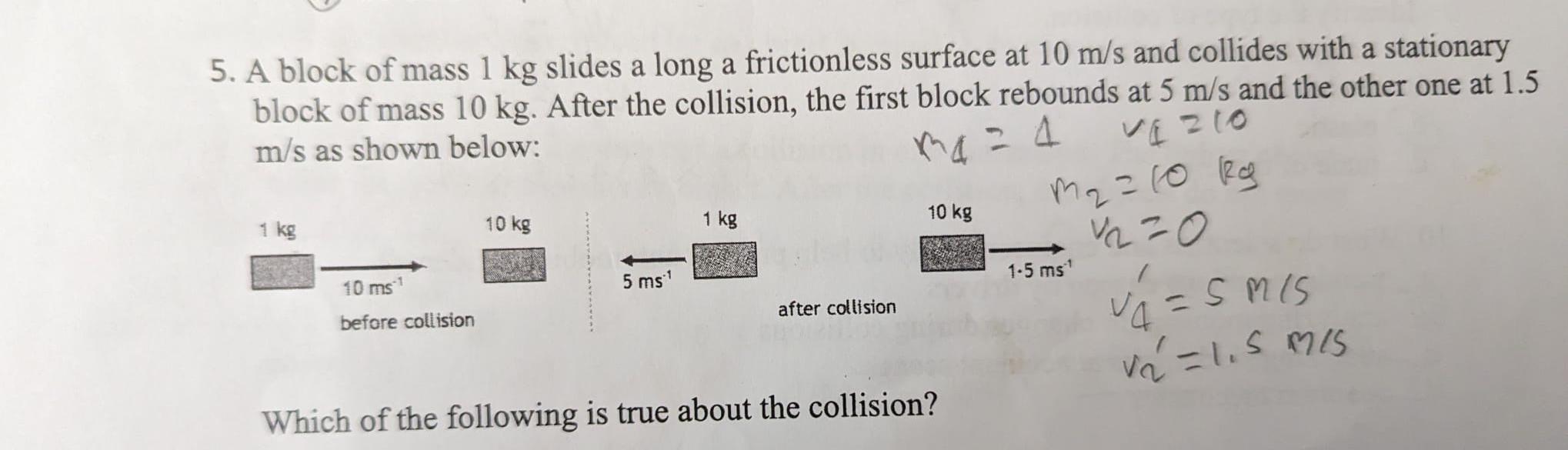 A block of mass 1kg slides a long a frictionless | Chegg.com