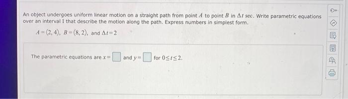 Solved An object undergoes uniform linear motion on a | Chegg.com