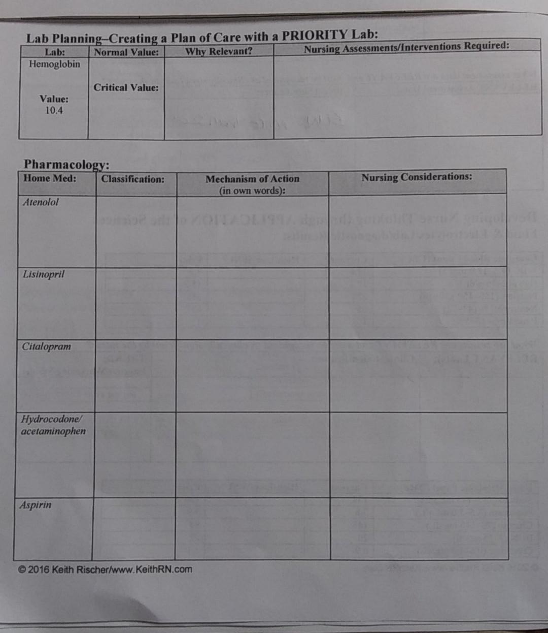 Solved Lab Planning-Creating a Plan of Care with a PRIORITY | Chegg.com