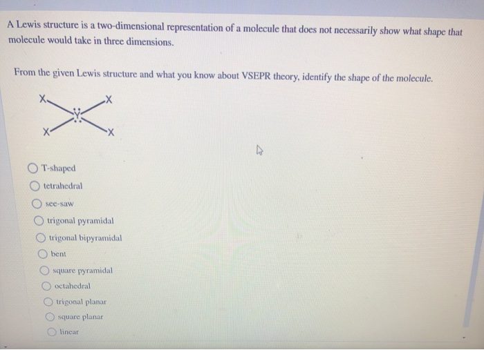 Solved A Lewis structure is a two-dimensional representation | Chegg.com