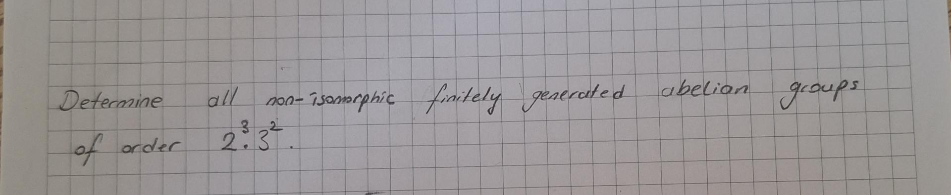 Solved Determine all non-isomorphic finitely generated | Chegg.com