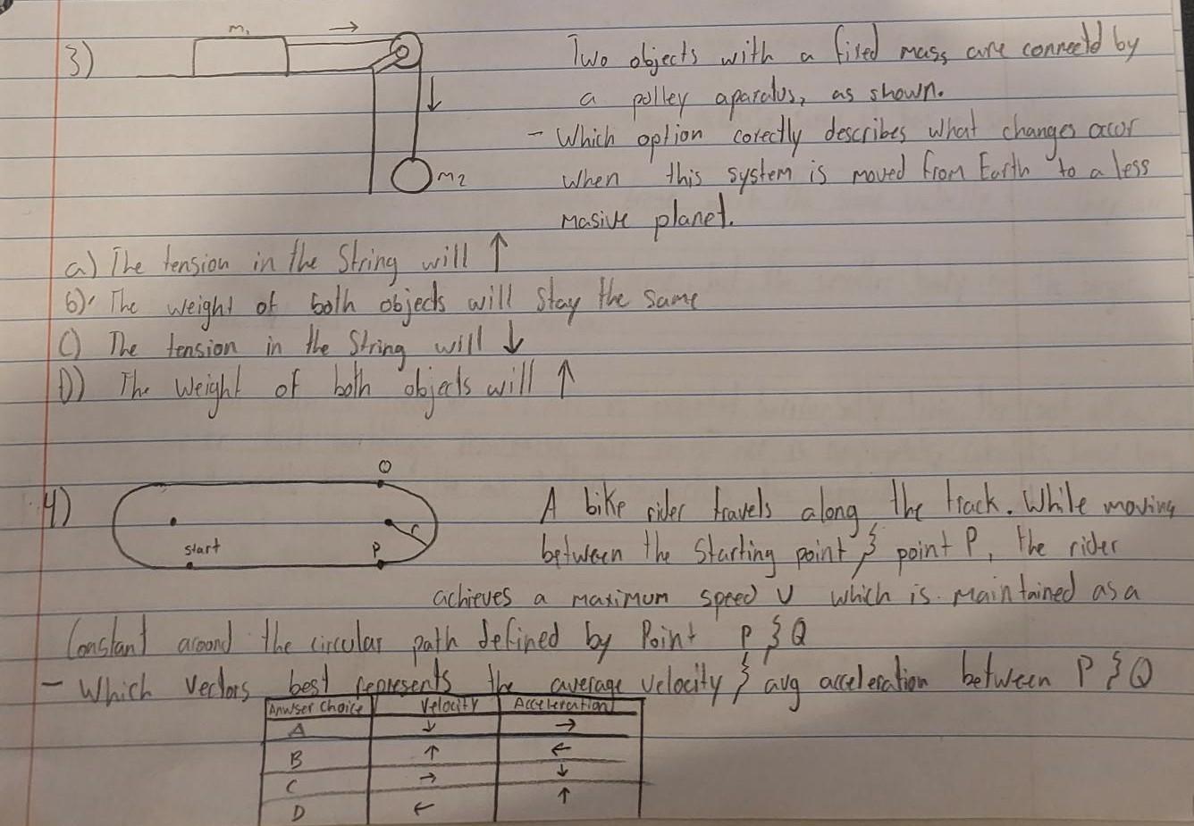Solved Two objects with a filed mass are conreetd by a | Chegg.com