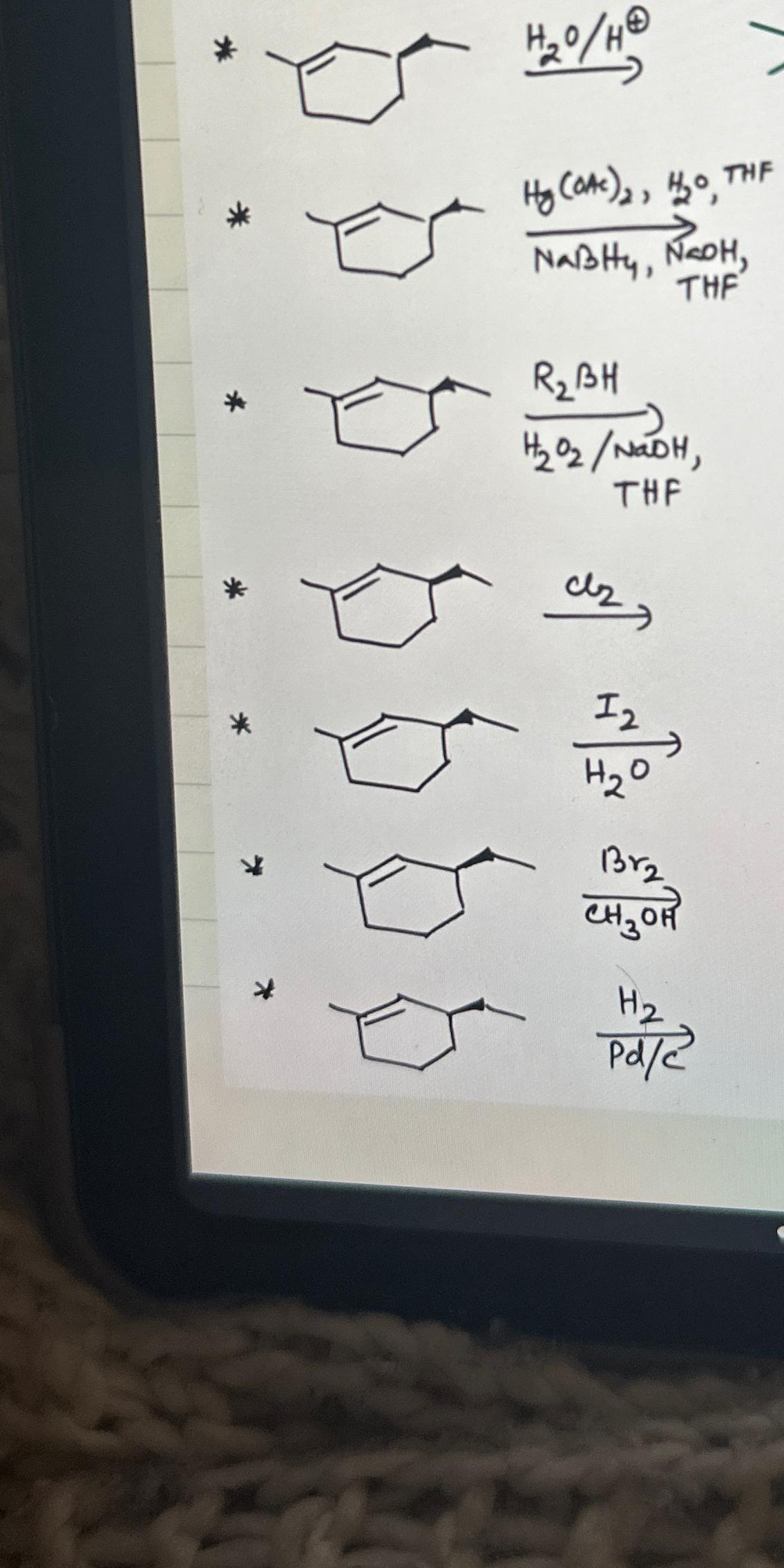 Solved R2BH{:H2O2NaOHTHF→?H2OI2Br2CH3OHH2PdC | Chegg.com