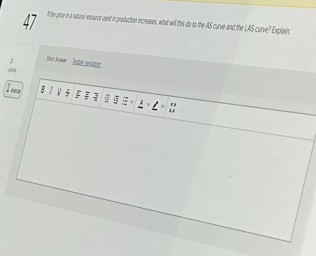 Solved It the pice in a natural resource used in production | Chegg.com