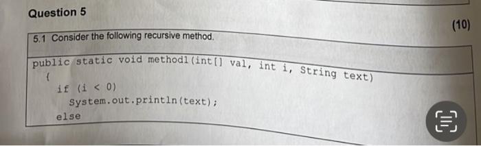 Solved Question 5 5.1 Consider the following recursive | Chegg.com