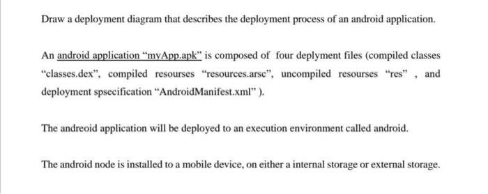 Solved Draw a deployment diagram that describes the | Chegg.com