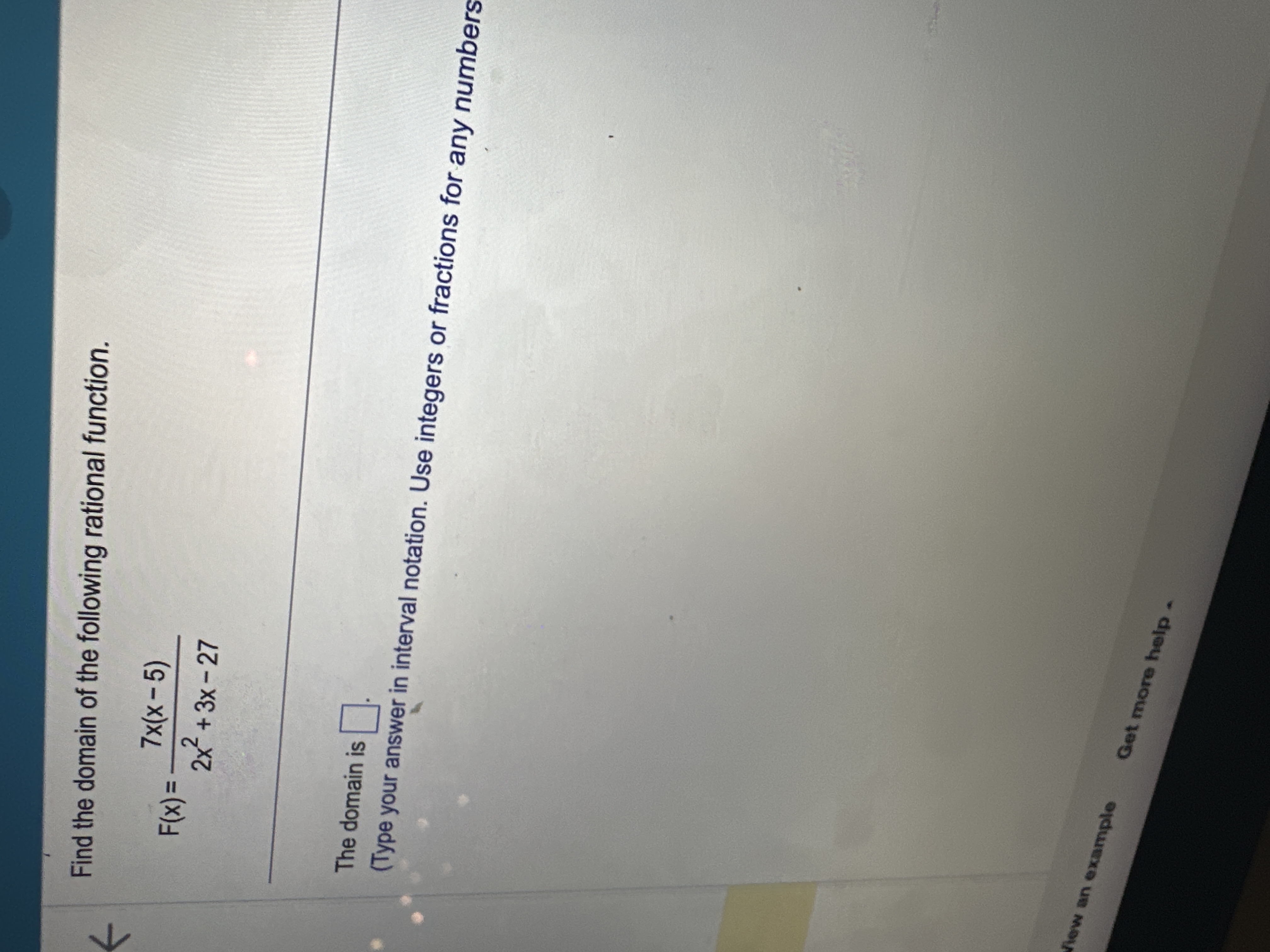 Solved Find the domain of the following rational | Chegg.com