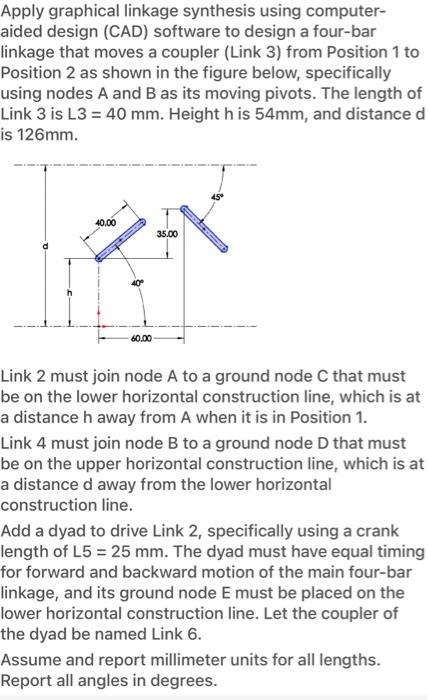 Solved Apply graphical linkage synthesis using computer- | Chegg.com
