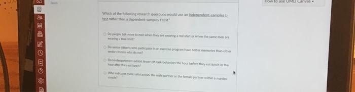 Solved How to use UMD Canvas Which of the following research | Chegg.com