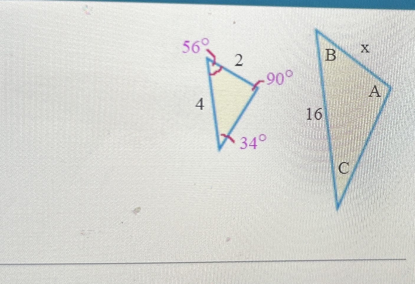 Solved Given the pair of similar triangles, find the missing | Chegg.com
