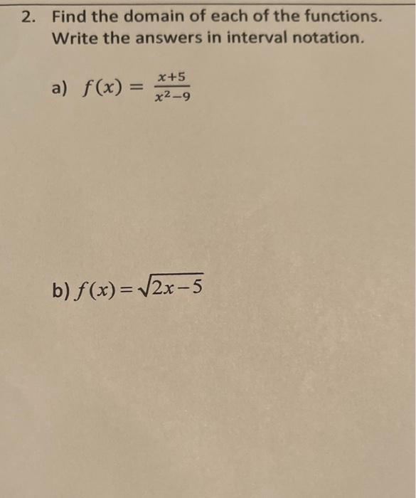 Solved 1. Find the domain and range of the given function. | Chegg.com