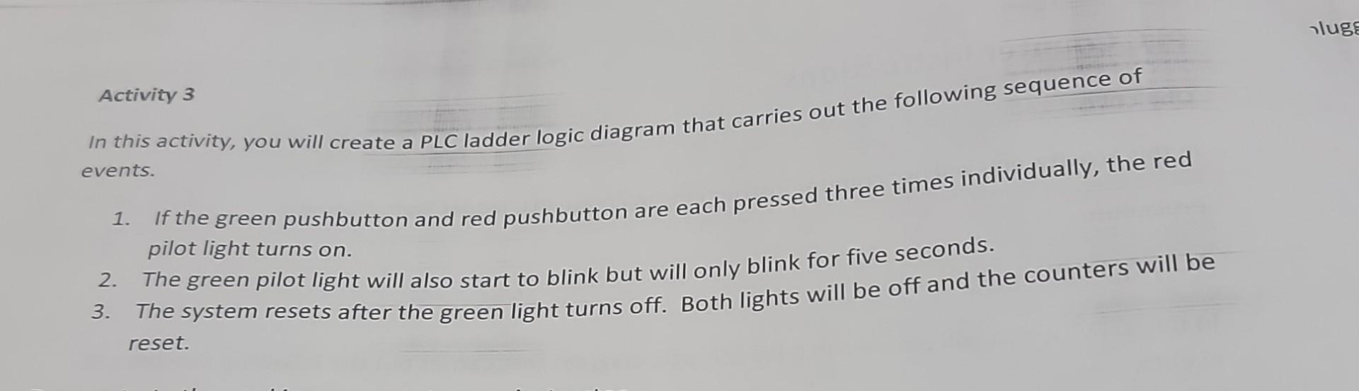 Activity 3 In this activity, you will create a PLC | Chegg.com