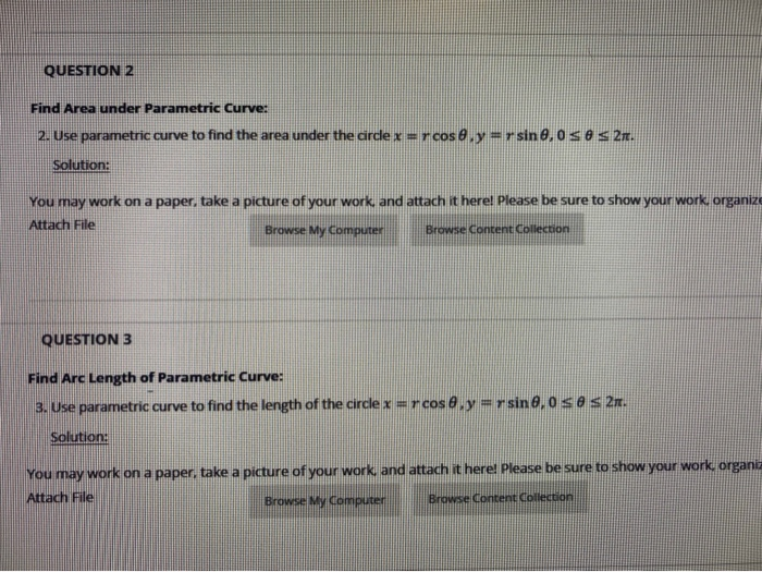 Solved QUESTION 2 Find Area under Parametric Curve: 2. Use | Chegg.com Solved QUESTION 2 Find Area under Parametric Curve: 2. Use | Chegg.com