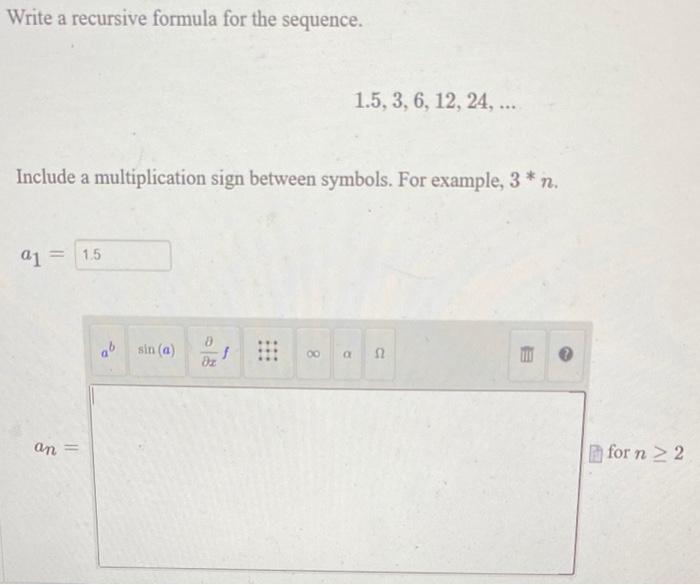 Solved Write A Recursive Formula For The Sequence 15 3 