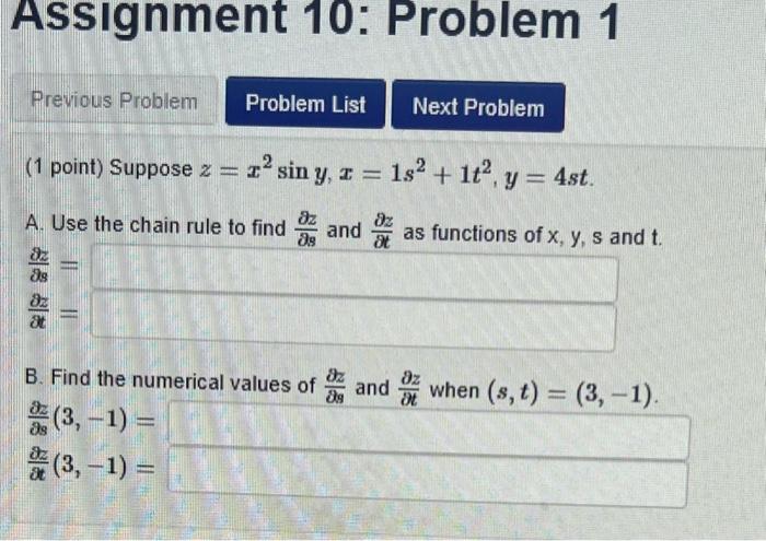 Solved Assignment 10: Problem 1 (1 point) Suppose | Chegg.com