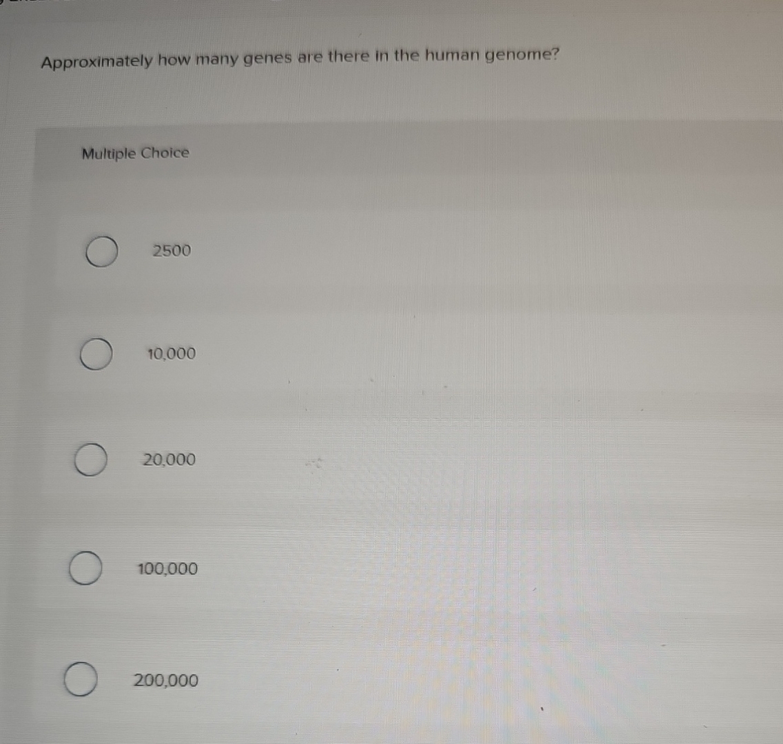 Solved Approximately how many genes are there in the human | Chegg.com