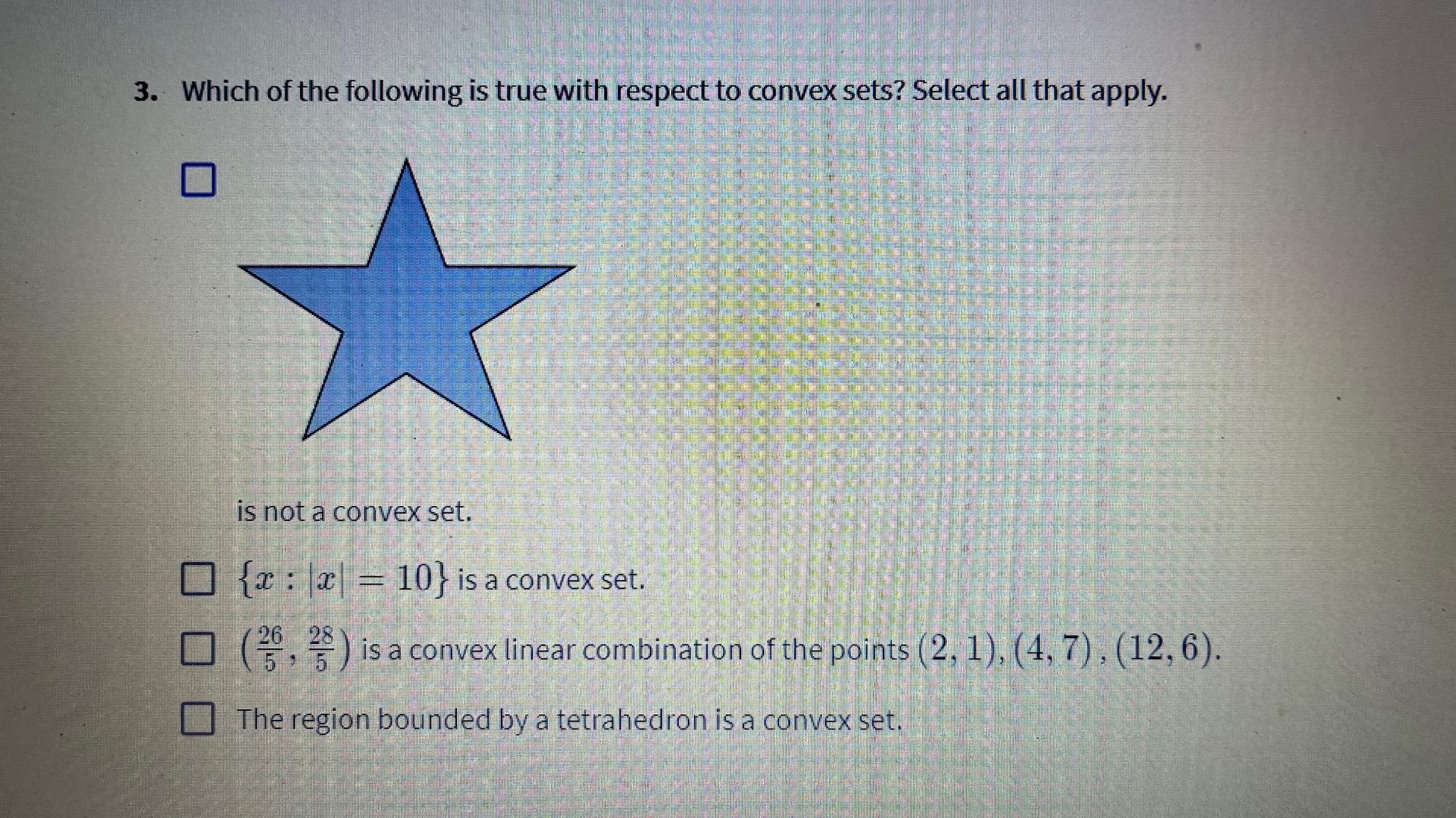 Solved Which of the following is true with respect to convex | Chegg.com