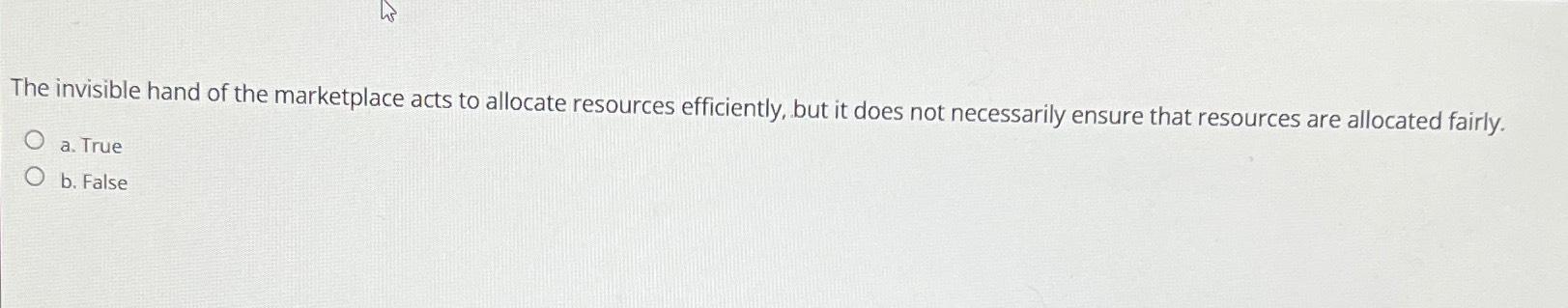 Solved The invisible hand of the marketplace acts to | Chegg.com