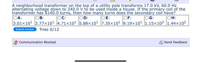 Solved A neighborhood transformer on the top of a utility | Chegg.com