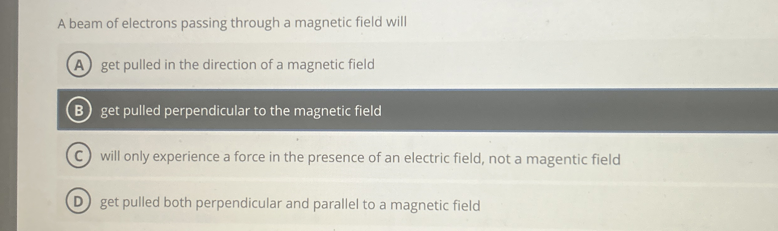 Solved A beam of electrons passing through a magnetic field | Chegg.com
